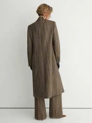 ATELIER Wool-blend Textured Double-breasted Coat