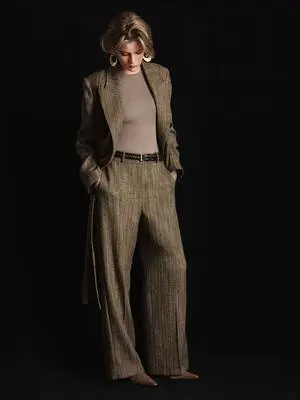 ATELIER Wool-blend Textured Wide-leg Trousers - Brown