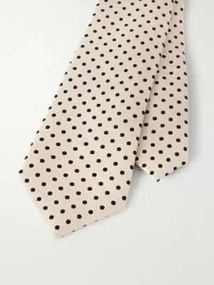 TOM FORD 6cm Polka-dot Silk-twill Tie - Neutrals