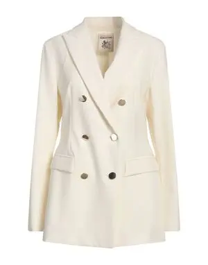 SEMICOUTURE Blazer Ivory Size Polyester, Virgin Wool, Elastane