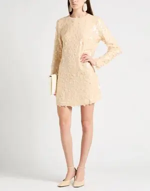 SEMICOUTURE Mini Dress Cream Size Polyester