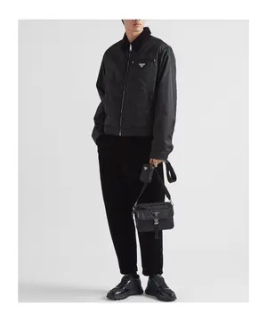 Prada Re-nylon And Saffiano Logo Shoulder Bag
