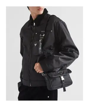 Prada Re-nylon And Saffiano Logo Shoulder Bag