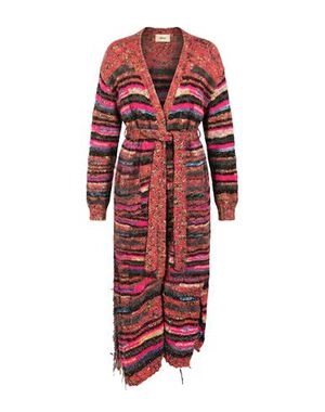 AKEP AKEP Knitted Multicolor Cardigan With Belt And Fringes