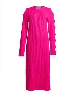 Liviana Conti Midi Dress Fuchsia Size Wool, Polyamide - Pink