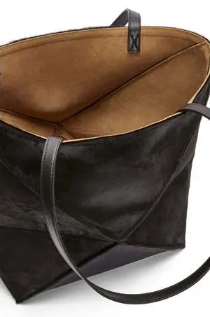 Loewe Puzzle Fold Tote In Hairy Calfskin