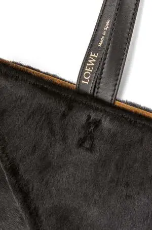 Loewe Puzzle Fold Tote In Hairy Calfskin