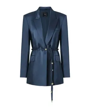 Pinko Shiny Satin Blazer - Blue