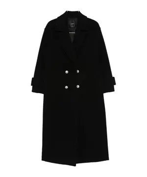 Pinko Double-breasted Coat - Black