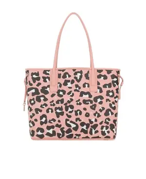 Mcm Leopard Print Drawtring Tote Bag