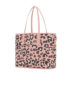 Mcm Leopard Print Drawtring Tote Bag