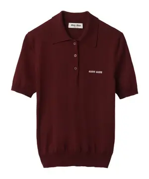 Miu Miu Wool Knit Polo Shirt - Red