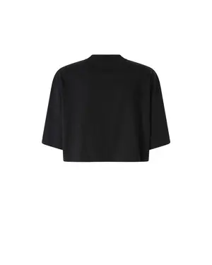 Pinko Logo-embroidered Cotton Cropped T-shirt