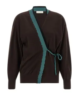 Dries Van Noten Long-sleeve Open-front Cardigan - Brown