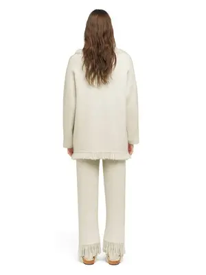 Alanui Fringe-trim Belted Cardigan - White