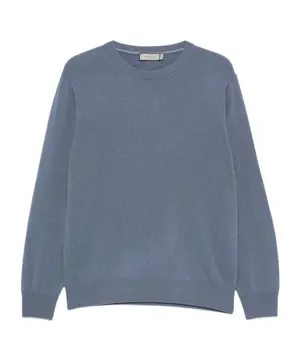 Canali Ribbed-trim Sweater - Blue