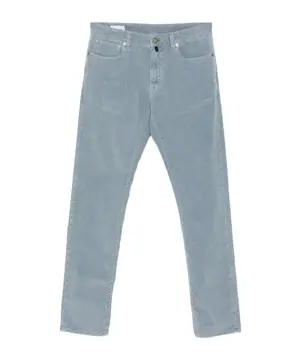 Incotex Corduroy Straight-leg Trousers - Light Blue