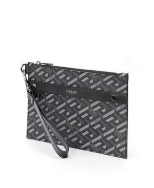 Versace Monogram-pattern Clutch Bag