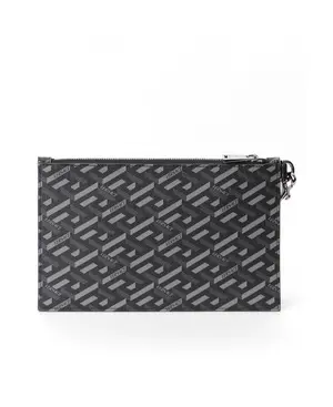 Versace Monogram-pattern Clutch Bag