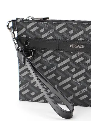 Versace Monogram-pattern Clutch Bag