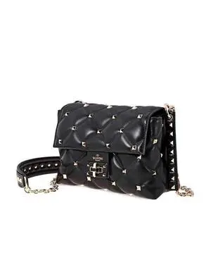 Valentino Garavani Candystud Rivet Shoulder Bag - Black