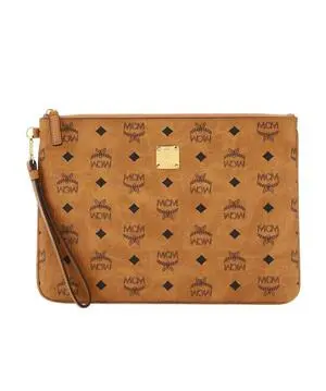 Mcm Visetos Logo Clutch Bag
