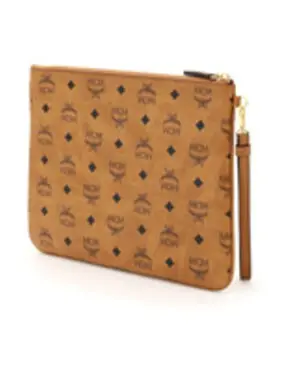Mcm Visetos Logo Clutch Bag