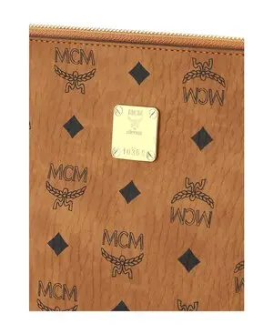 Mcm Visetos Logo Clutch Bag