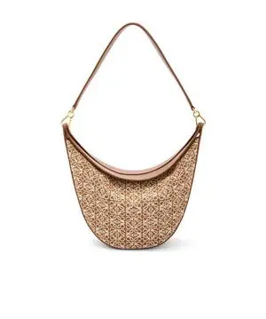 Loewe Luna Bag In Anagram Jacquard And Classic Calfskin - Brown