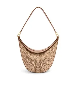 Loewe Luna Bag In Anagram Jacquard And Classic Calfskin - Brown