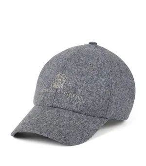 Brunello Cucinelli Virgin Wool Logo Cap