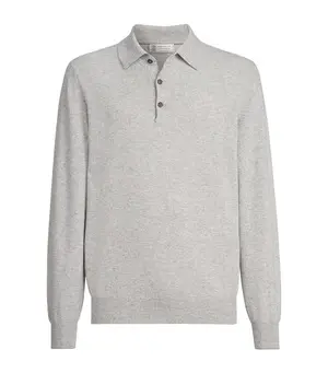Brunello Cucinelli Cashmere Polo Sweater - Grey
