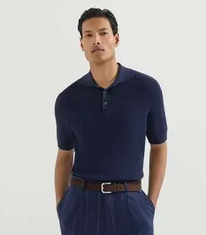 Brunello Cucinelli Cotton Rib-knit Polo Shirt