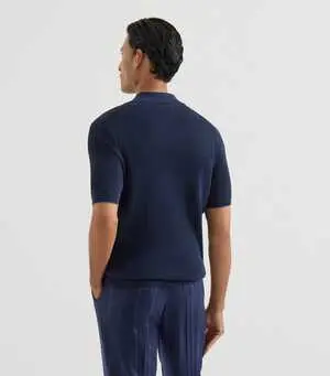 Brunello Cucinelli Cotton Rib-knit Polo Shirt