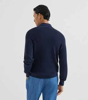 Brunello Cucinelli Cotton Rib-knit Polo Sweater