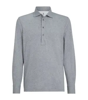 Brunello Cucinelli Cotton Long-sleeve Polo Shirt