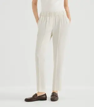 Brunello Cucinelli Crepe Cady Slim Trousers