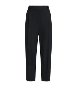 Brunello Cucinelli Wool-blend Straight Trousers - Black