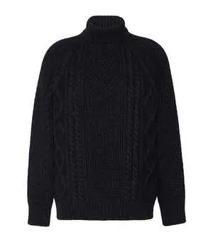 Max Mara Wool-blend Rollneck Sweater - Navy