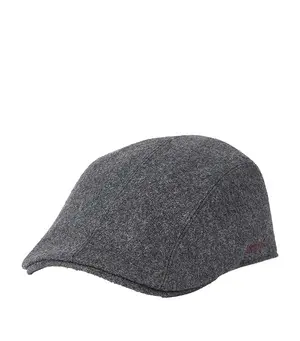 Brunello Cucinelli Virgin Wool Embroidered Flat Cap - Grey