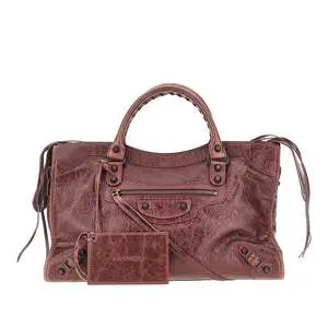 Balenciaga Arena Leather Medium 'le City' Bag - Red