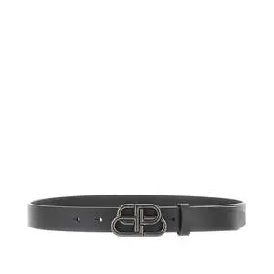 Balenciaga Bb' Leather Belt - Black