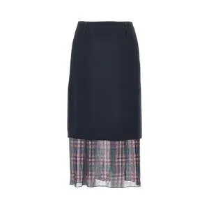 Dries Van Noten Midi Skirt With Checked Insert
