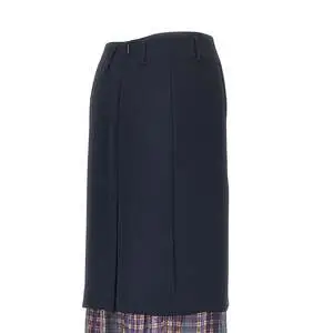 Dries Van Noten Midi Skirt With Checked Insert