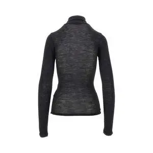 Versace Ribbed Wool Turtleneck Top
