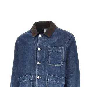 WAX LONDON Healey Denim Chore Jacket With Corduroy Collar