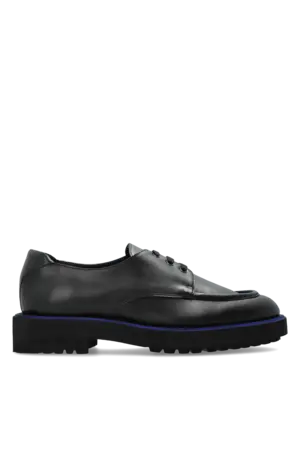 LANVIN Leather Derby Shoes With Lug Sole - Black