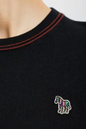 Paul Smith Crew Neck Sweater With Zebra Patch