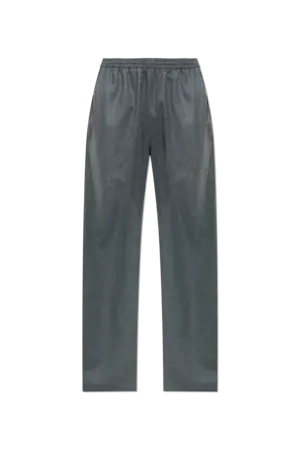 LANVIN Wool Pleated Wide-leg Trousers - Grey