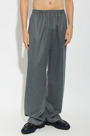 LANVIN Wool Pleated Wide-leg Trousers